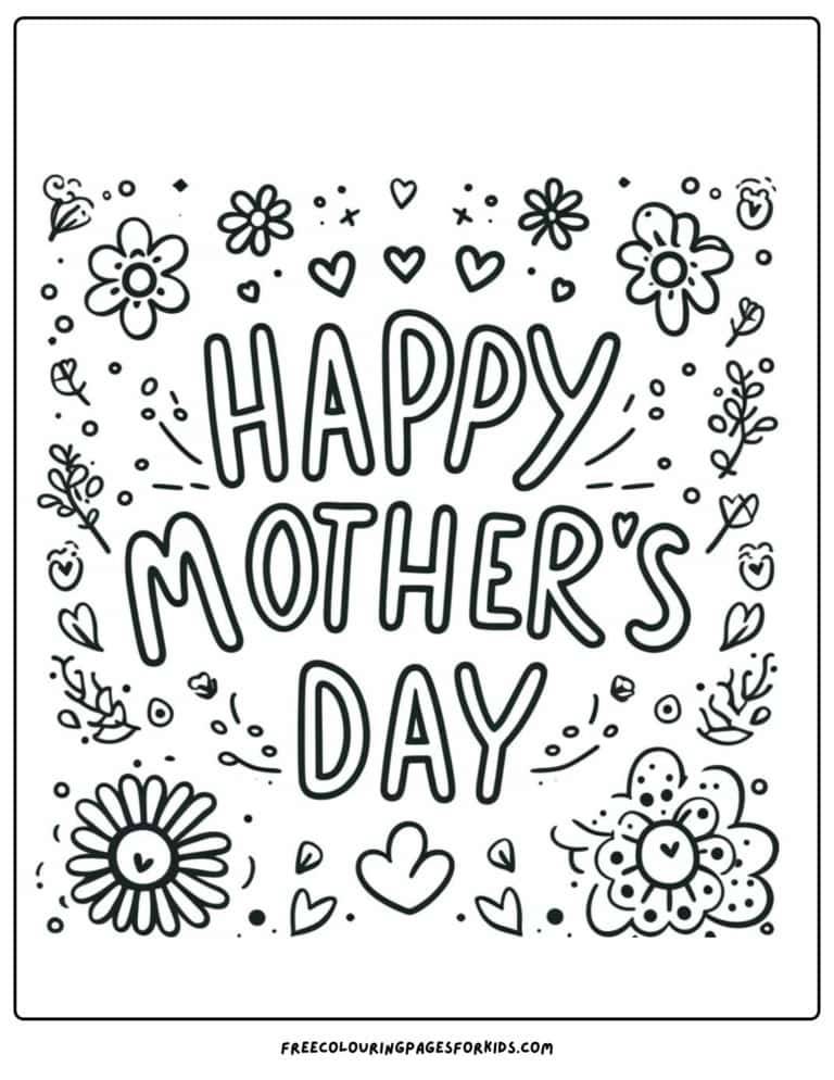 62 Mother's Day Kids Coloring Pages