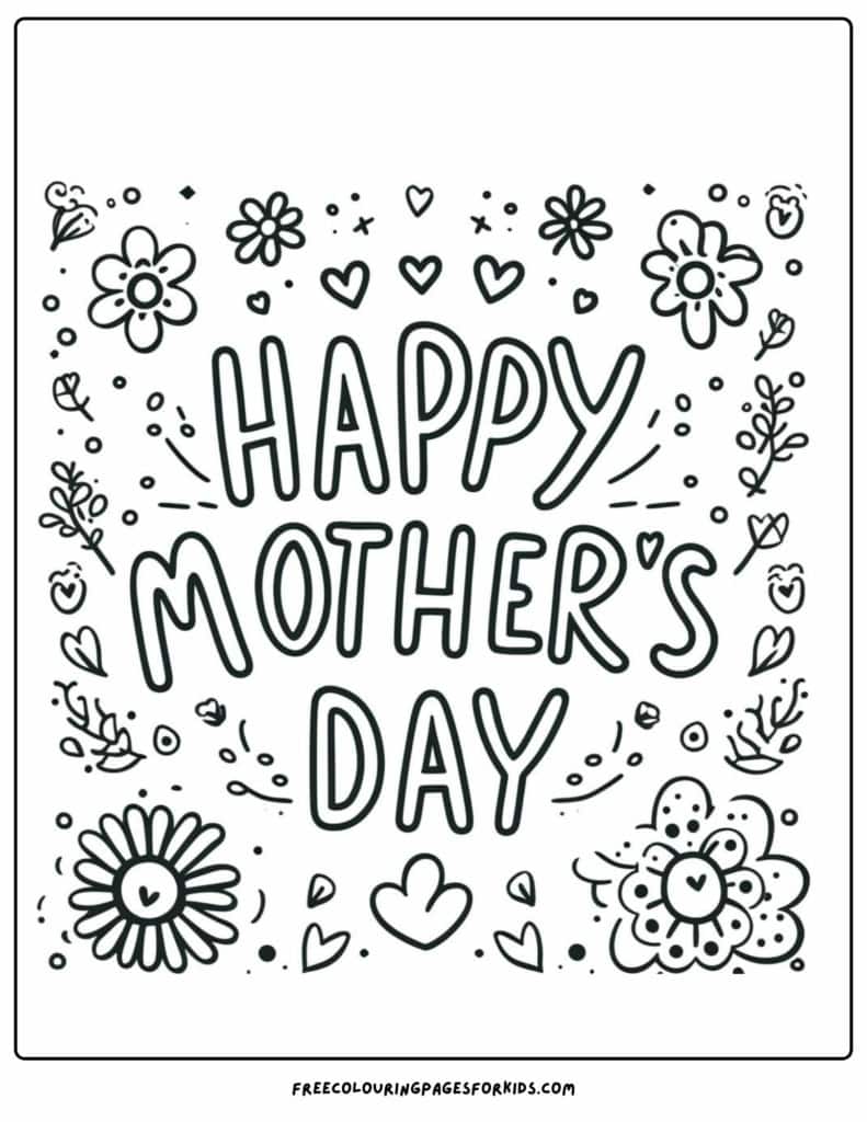62 Mother's Day Kids Coloring Pages