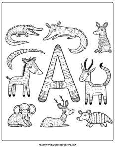 12 Letter A Coloring Pages