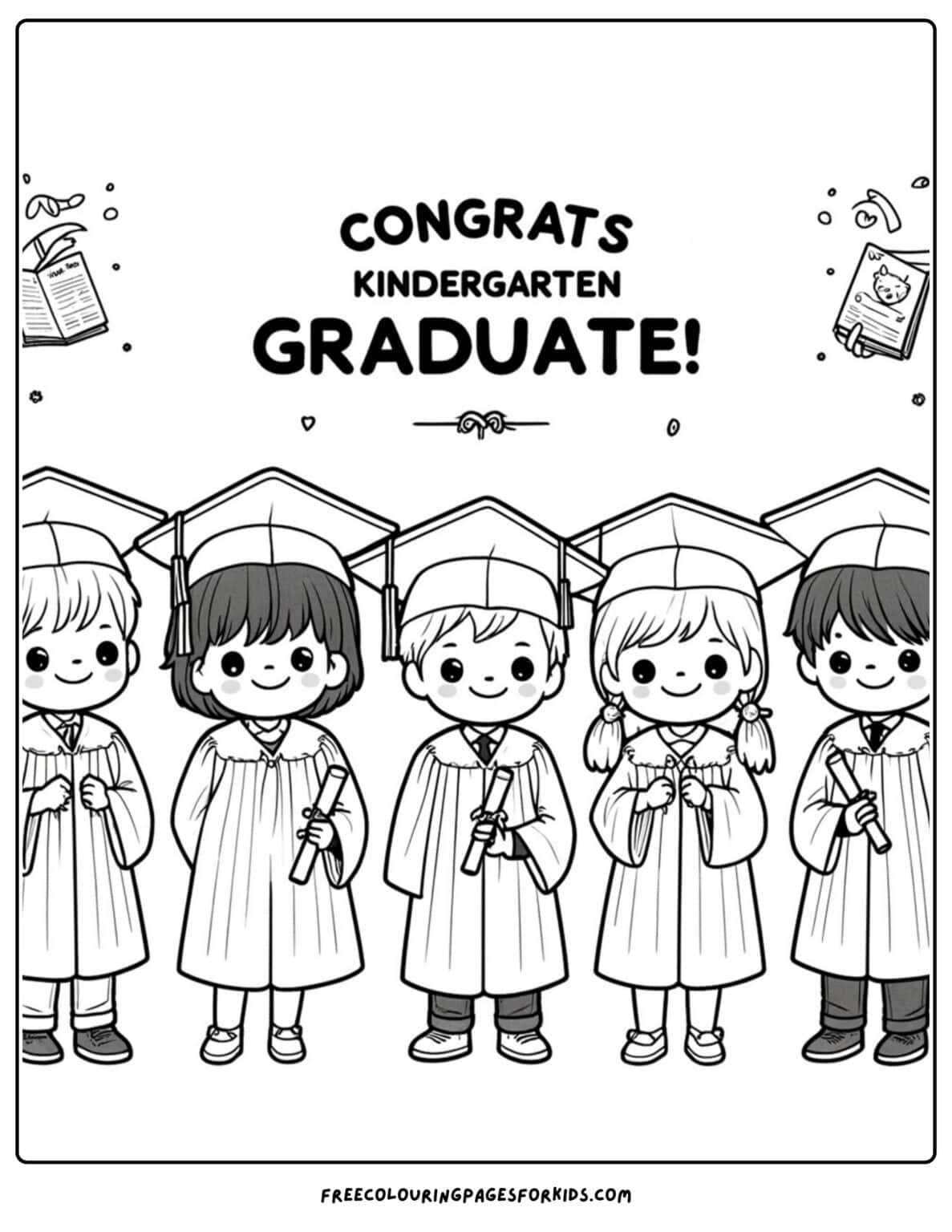 16 Kindergarten and PreSchool Graduation Coloring Pages - Coloring ...