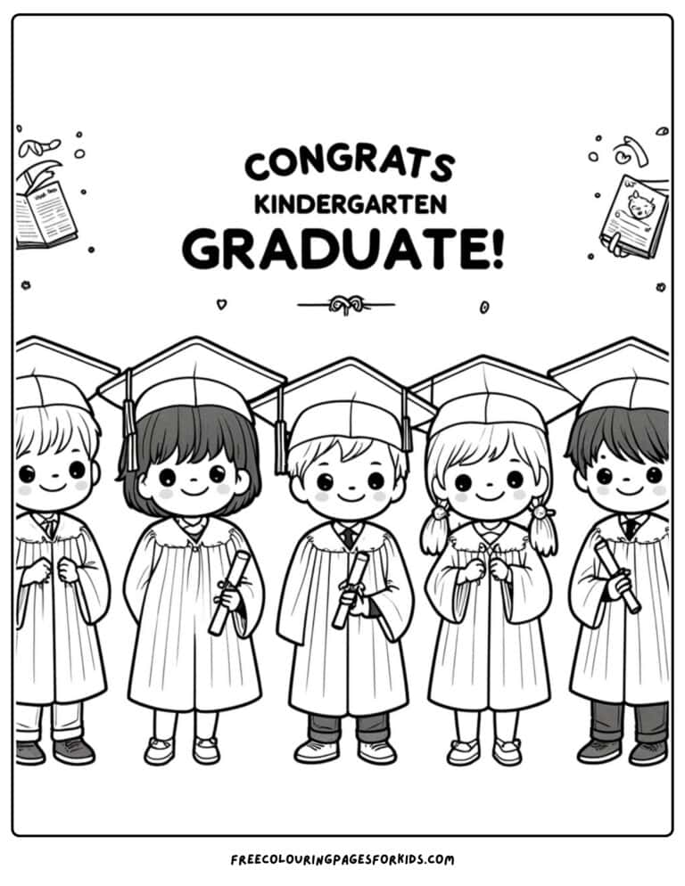 16 Kindergarten and PreSchool Graduation Coloring Pages