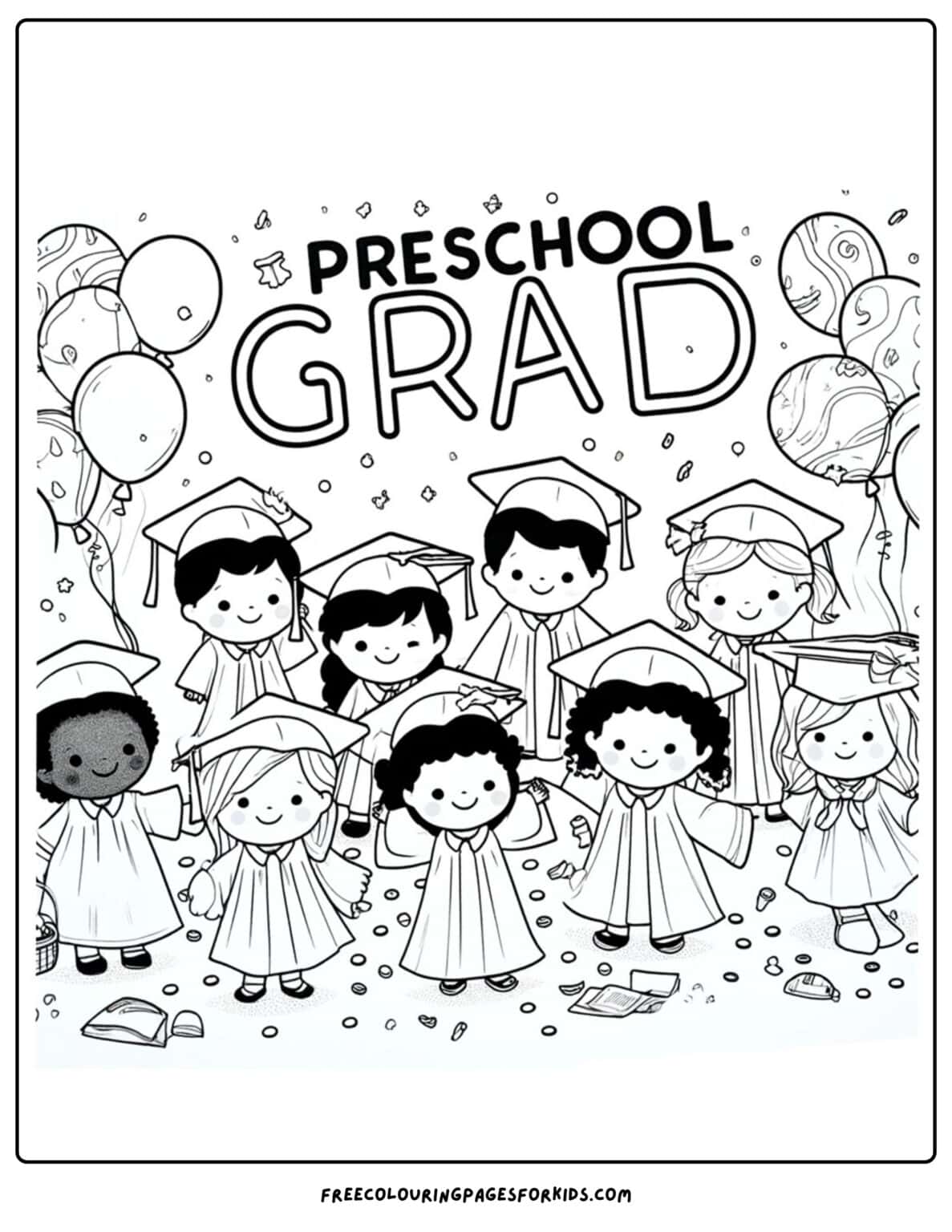 16 Kindergarten and PreSchool Graduation Coloring Pages