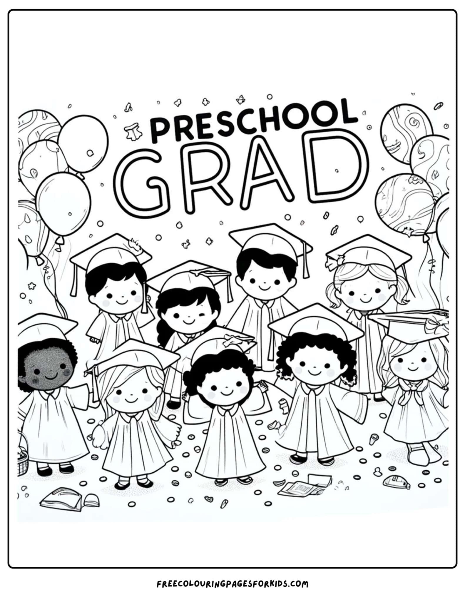 16 Kindergarten and PreSchool Graduation Coloring Pages - Coloring ...