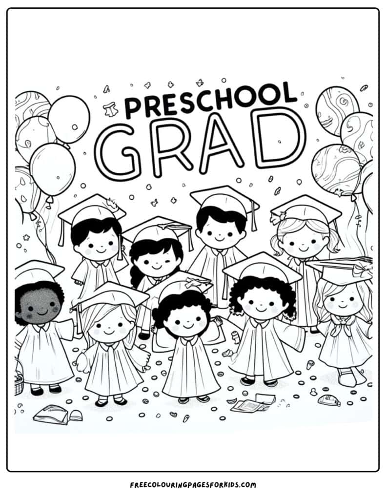 16 Kindergarten and PreSchool Graduation Coloring Pages - Coloring ...