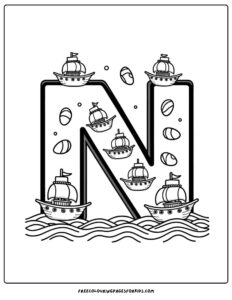 14 Letter N Coloring Pages