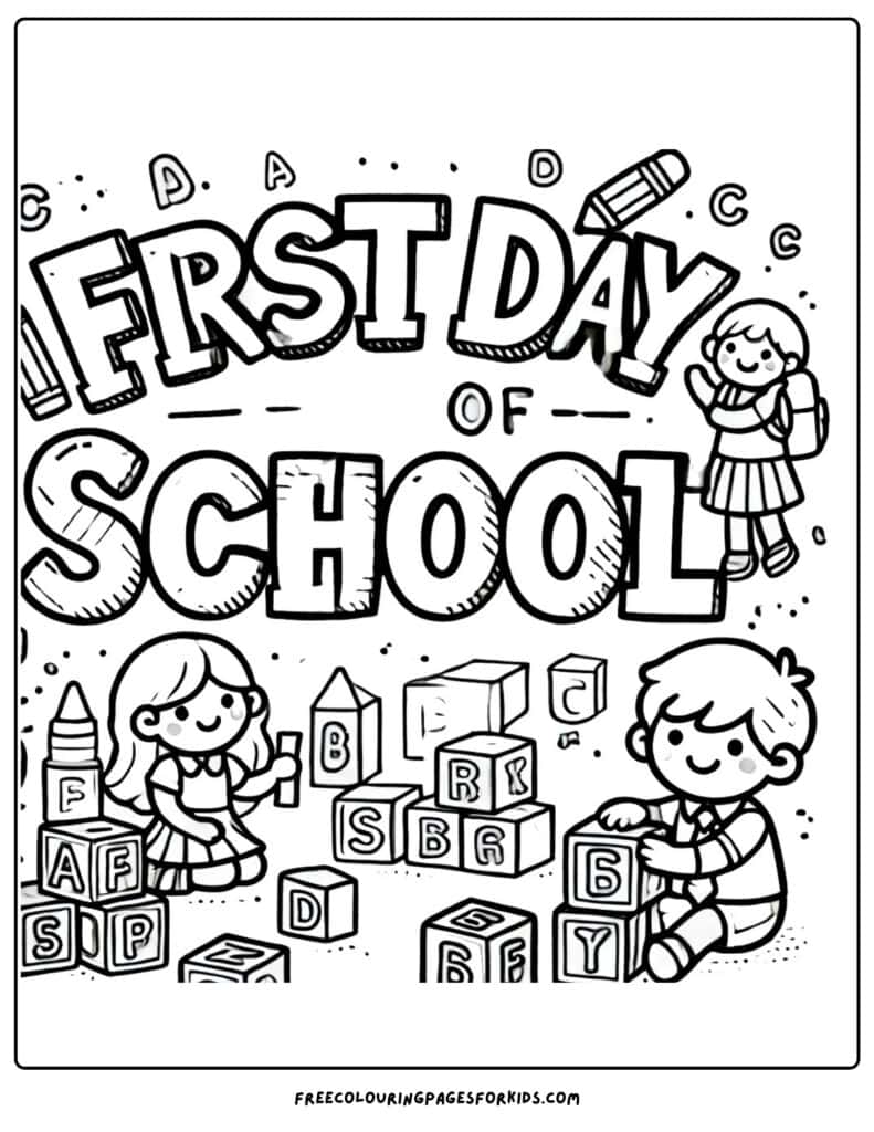 15 First Day of School Coloring Pages - Coloring Pages For Kids