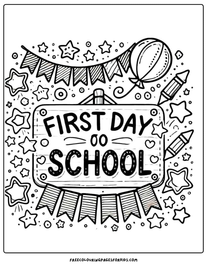 15 First Day of School Coloring Pages - Coloring Pages For Kids
