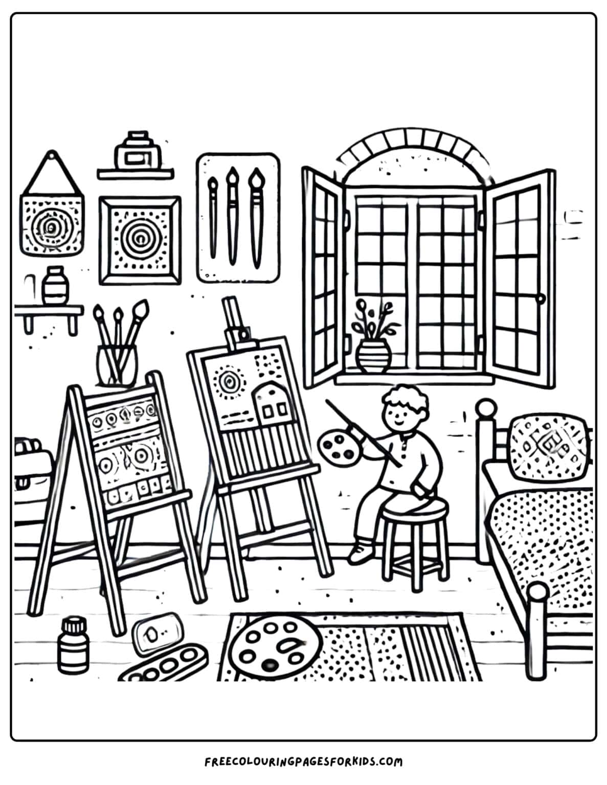 24 Kid's Bedroom Coloring Pages