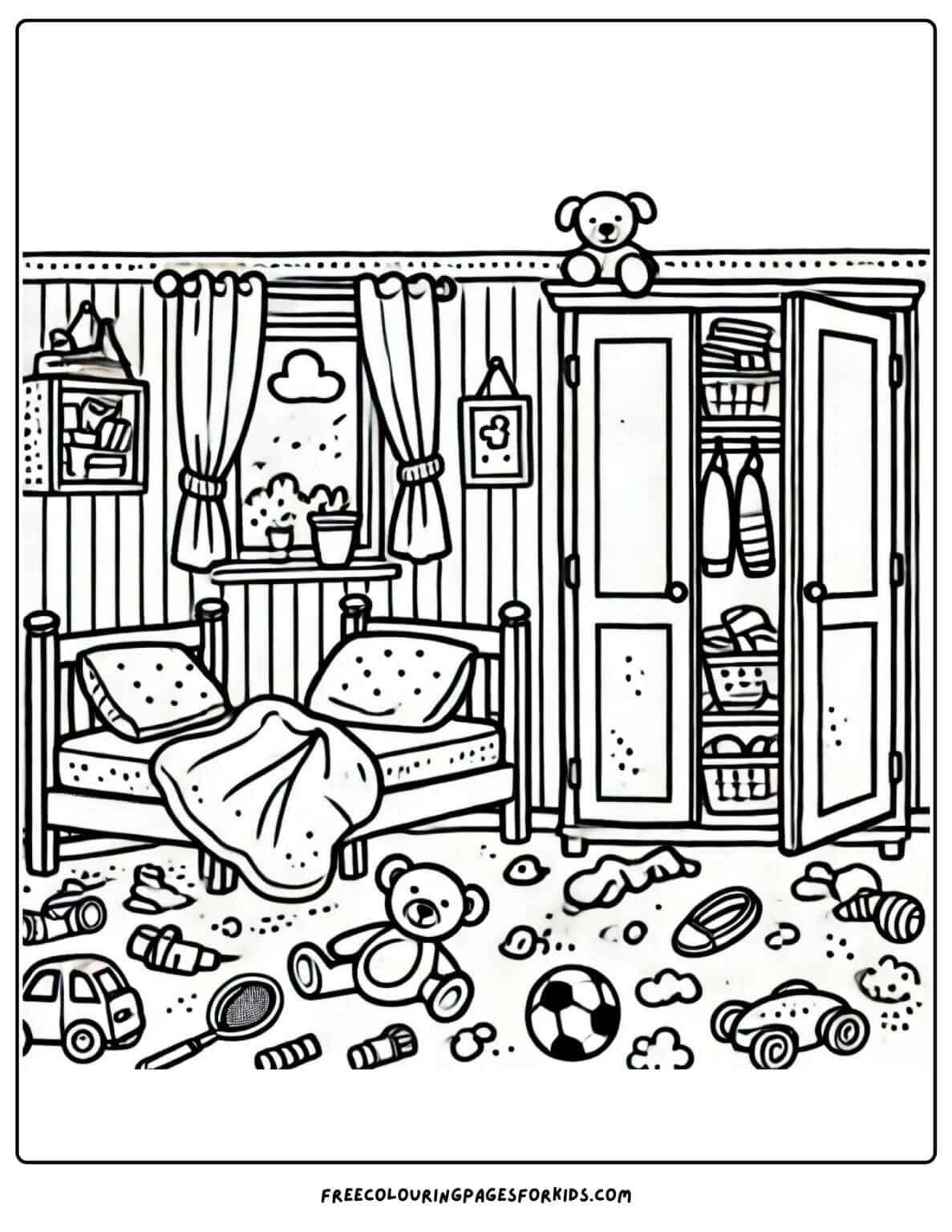 24 Kid's Bedroom Coloring Pages