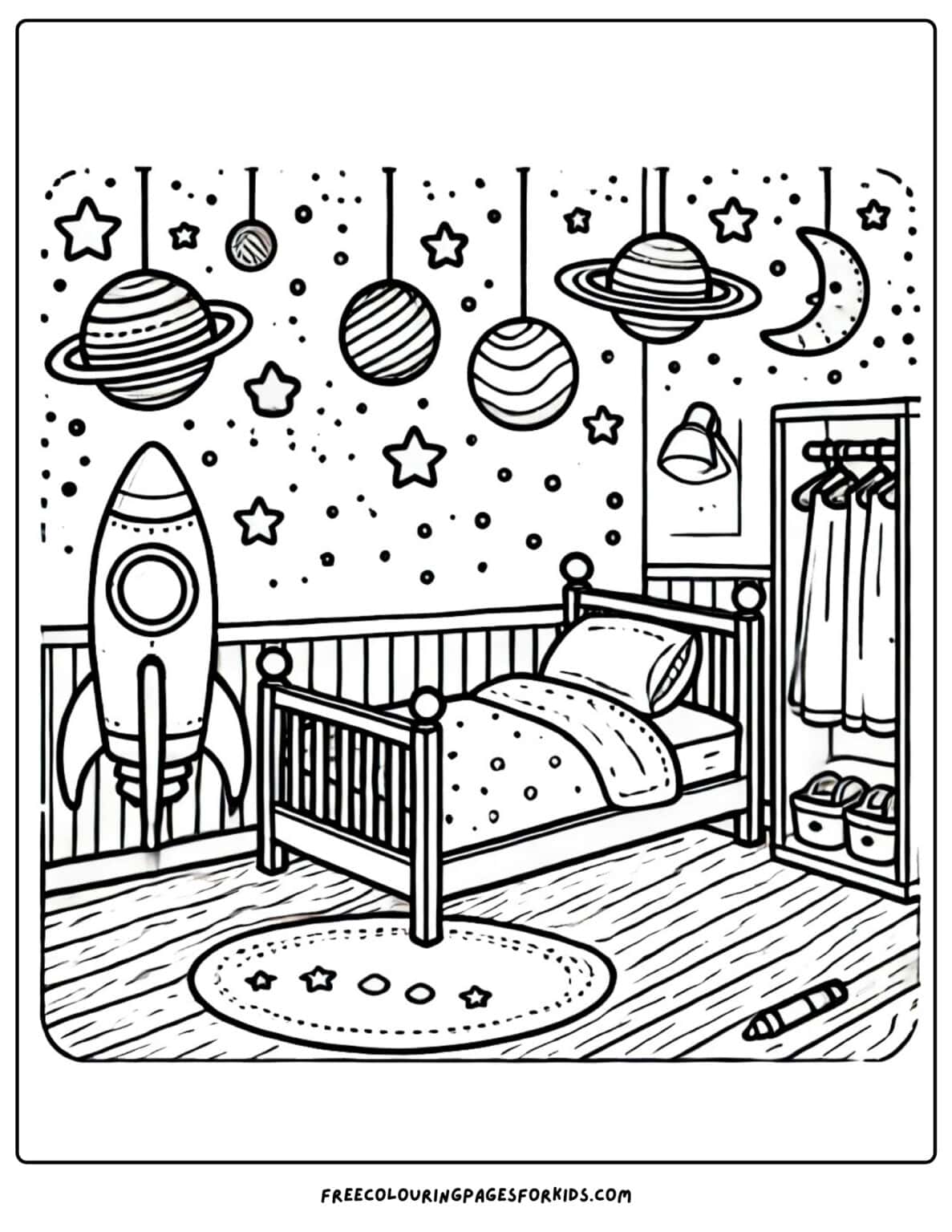 24 Kid's Bedroom Coloring Pages