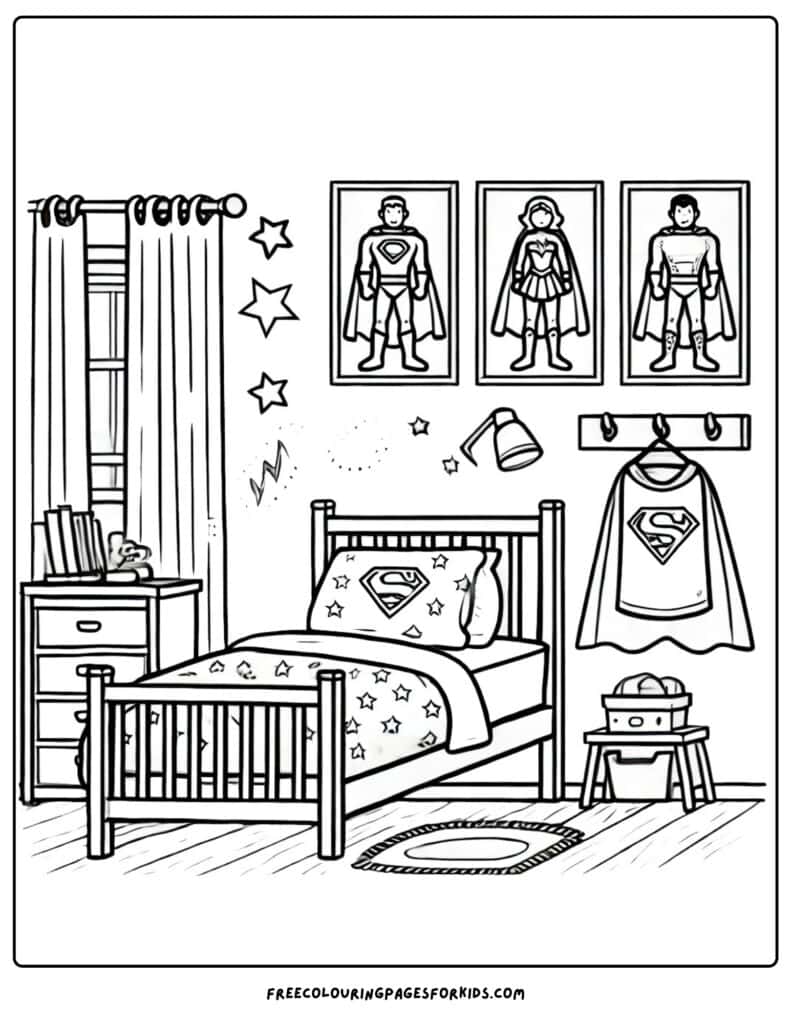 24 Kid's Bedroom Coloring Pages