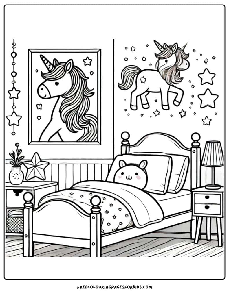 24 Kid's Bedroom Coloring Pages