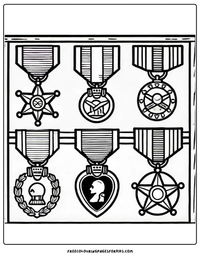 12 Purple Heart Day Coloring Pages
