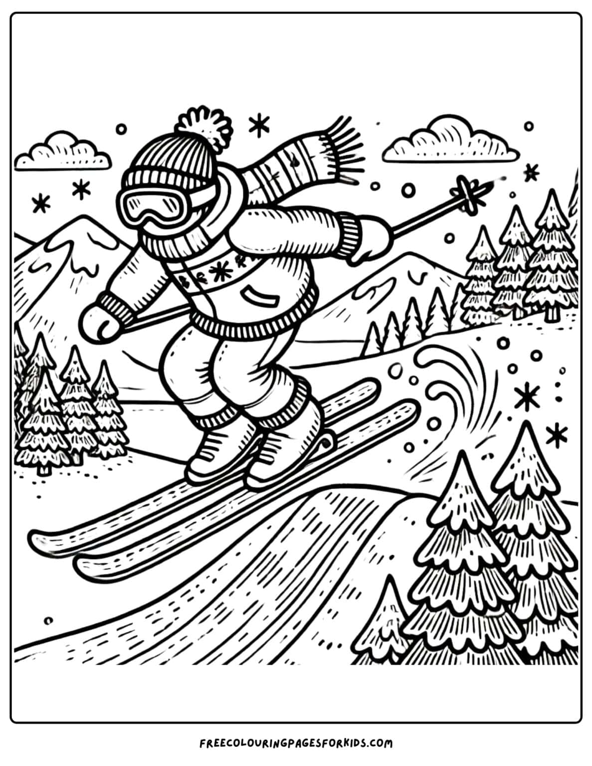 13 Skiing Coloring Pages