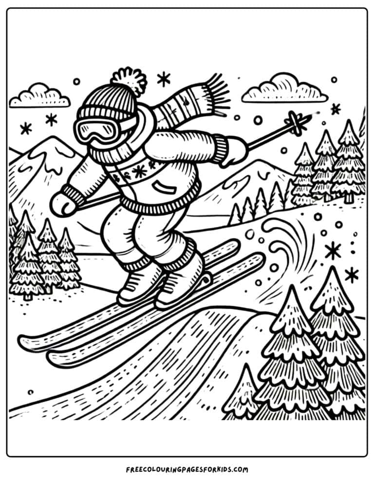 13 Skiing Coloring Pages
