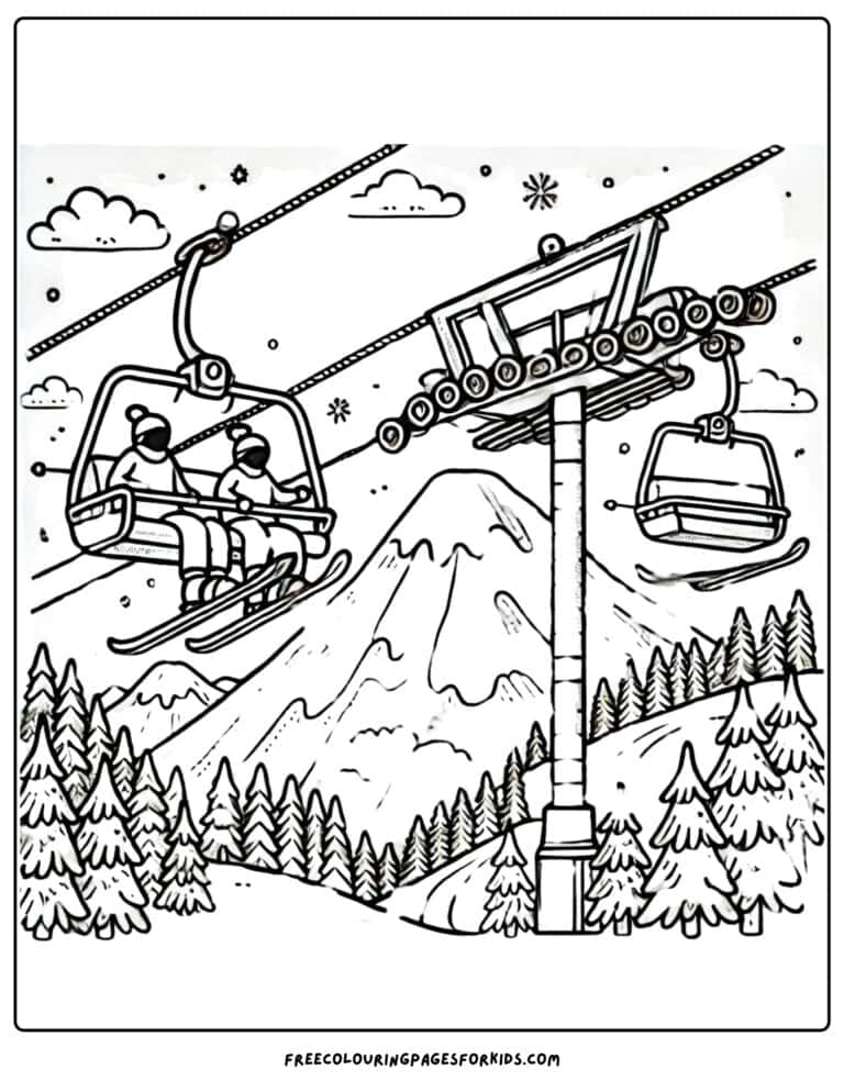 13 Skiing Coloring Pages