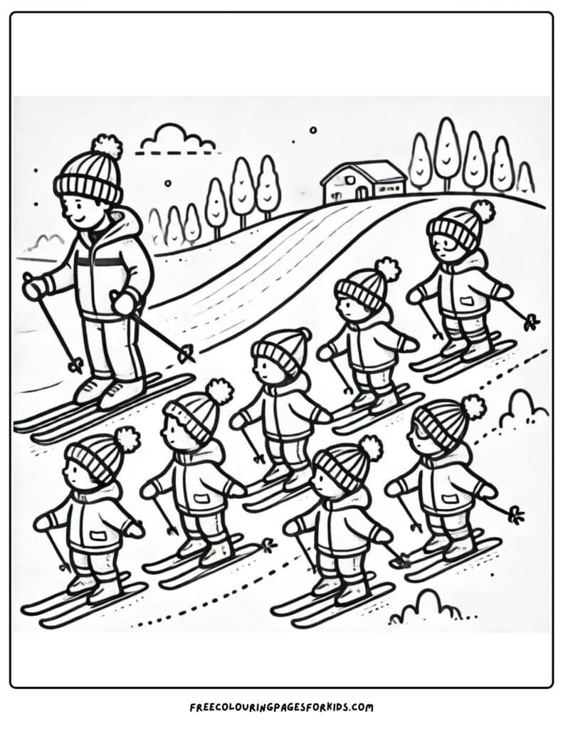 13 Skiing Coloring Pages