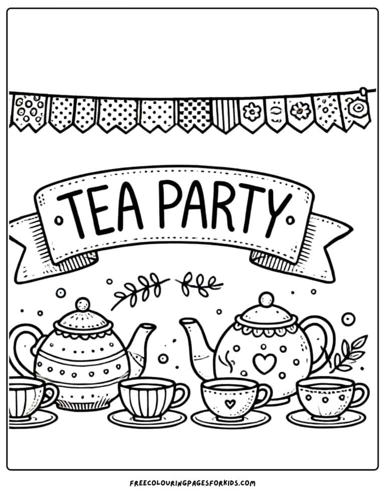 17 Tea Party Coloring Pages - Coloring For Kids