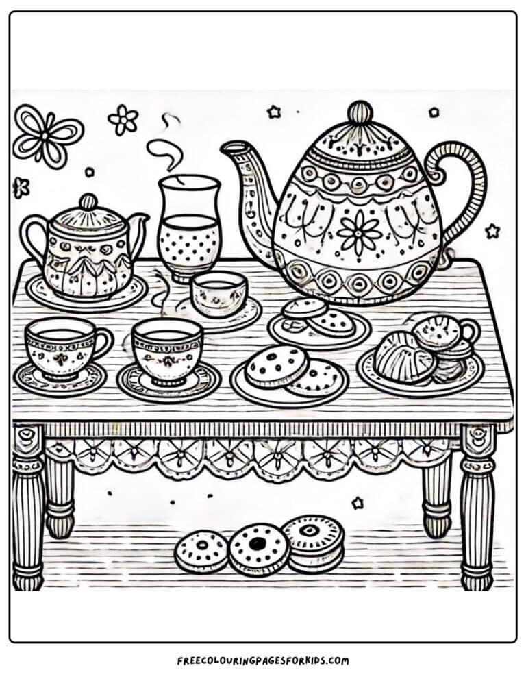17 Tea Party Coloring Pages - Coloring For Kids