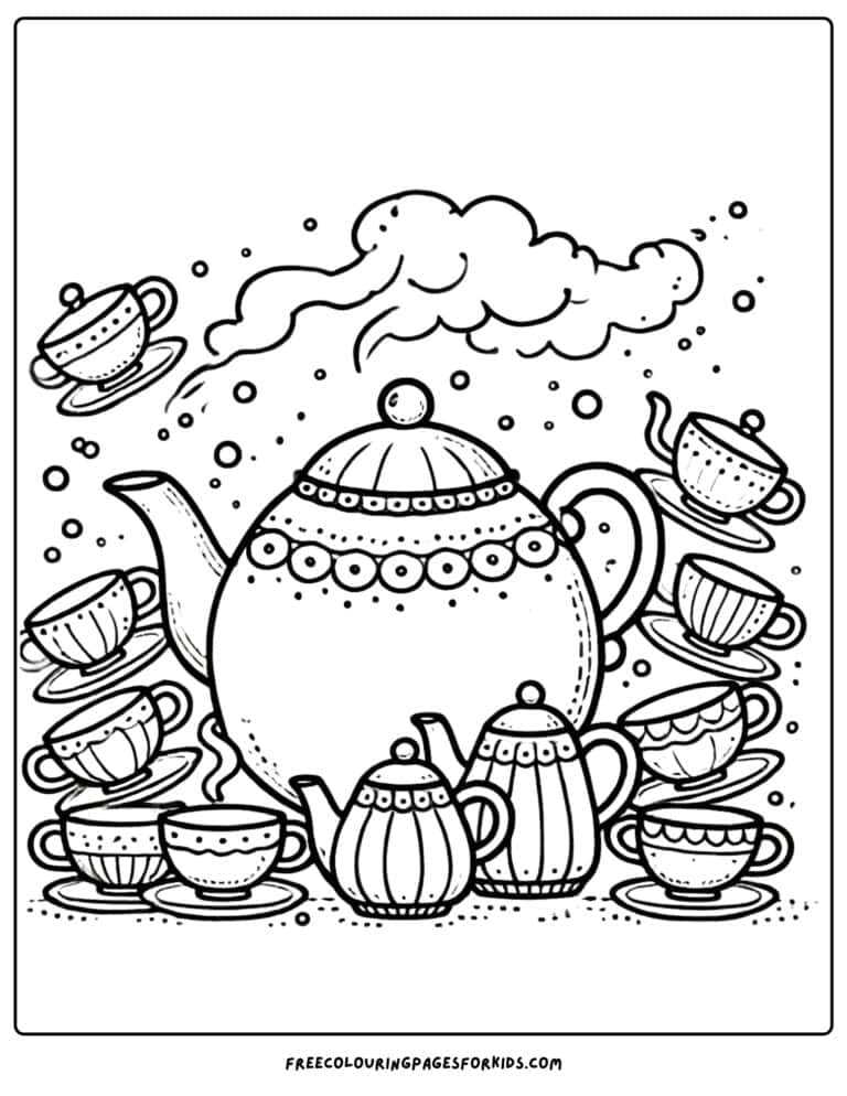 17 Tea Party Coloring Pages - Coloring For Kids
