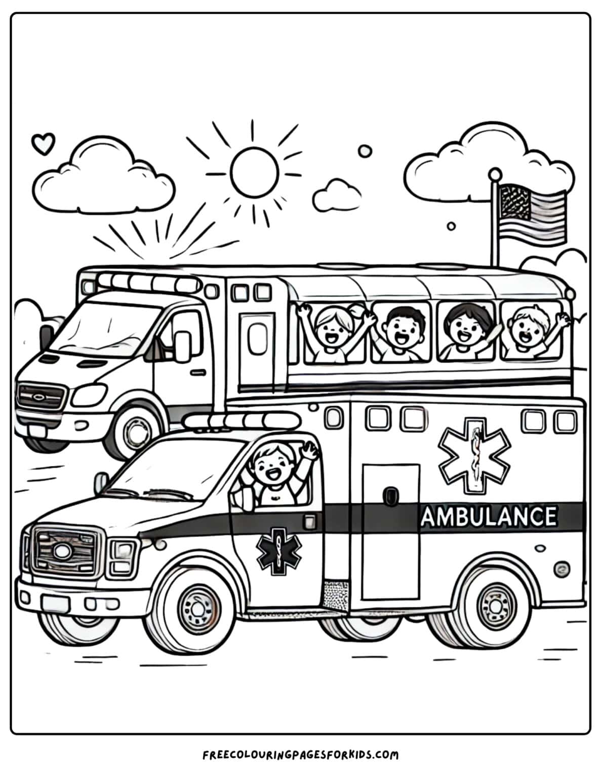 14 Ambulance Coloring Pages