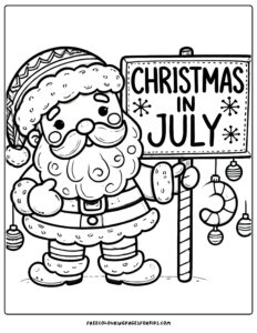 15 Christmas in July Colouring Pages