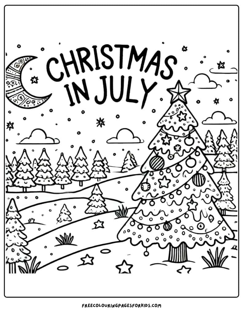 15 Christmas in July Colouring Pages