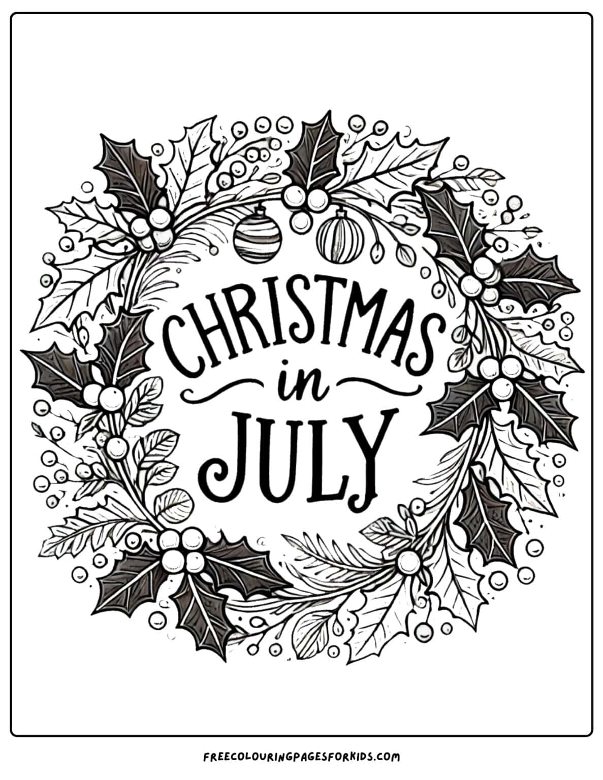 15 Christmas in July Colouring Pages