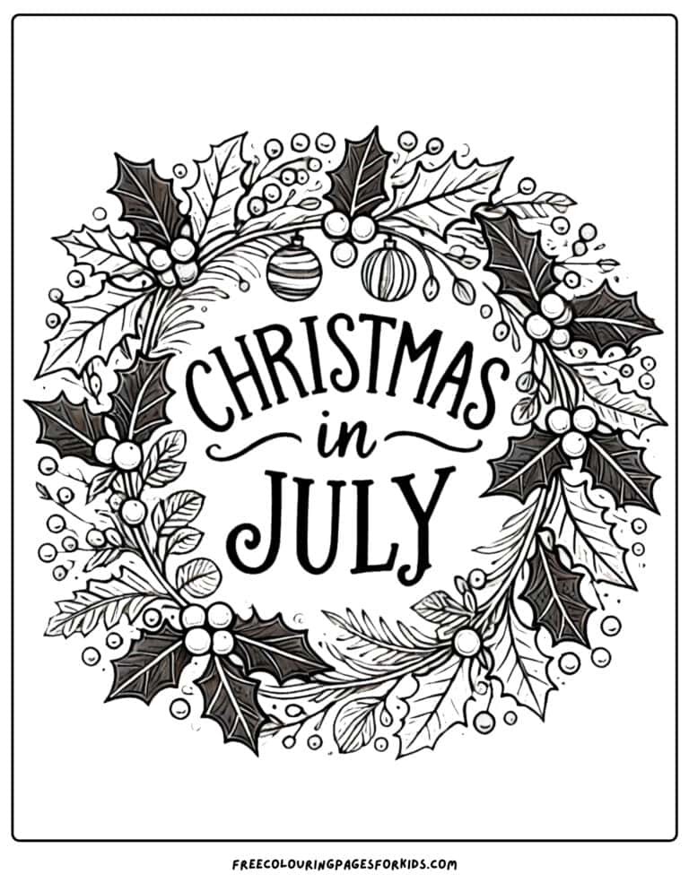 15 Christmas in July Colouring Pages