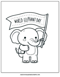 23 World Elephant Day Coloring Pages