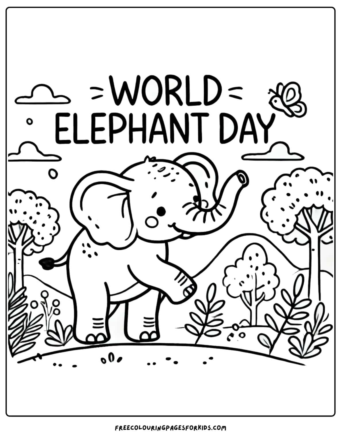 23 World Elephant Day Coloring Pages