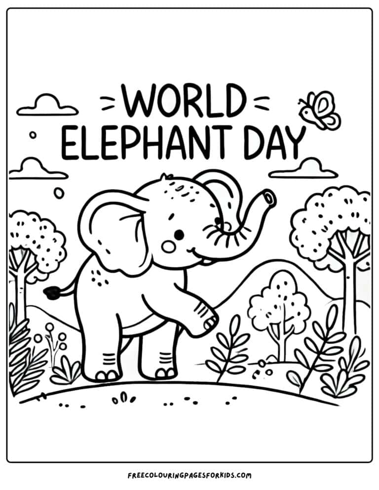 23 World Elephant Day Coloring Pages