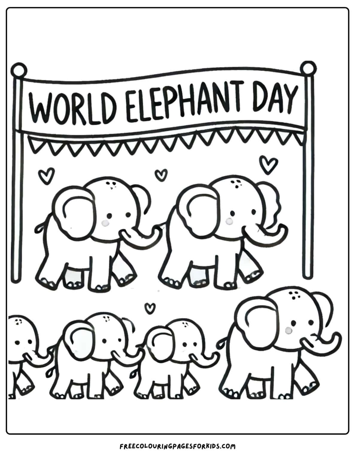23 World Elephant Day Coloring Pages