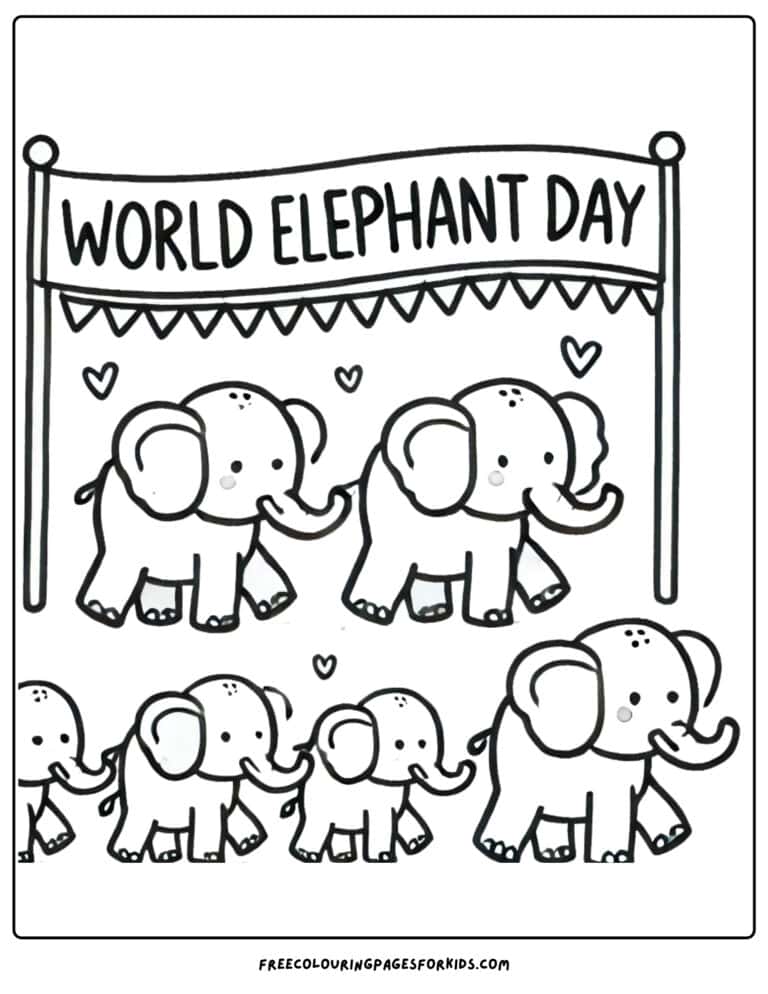 23 World Elephant Day Coloring Pages