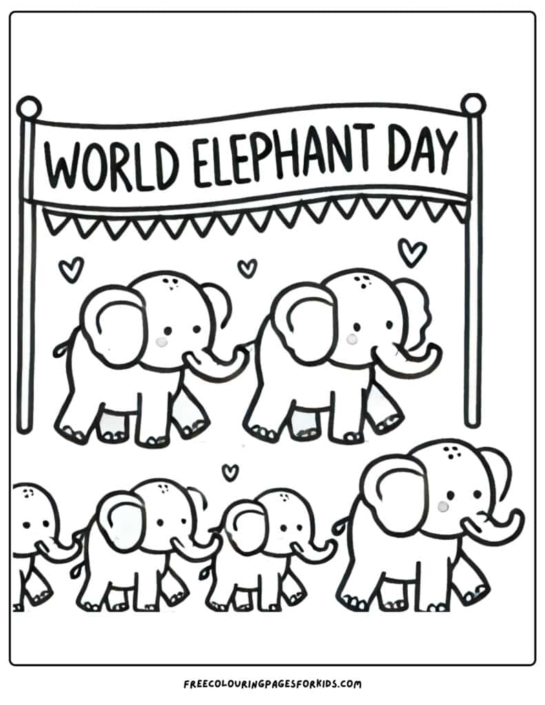 23 World Elephant Day Coloring Pages