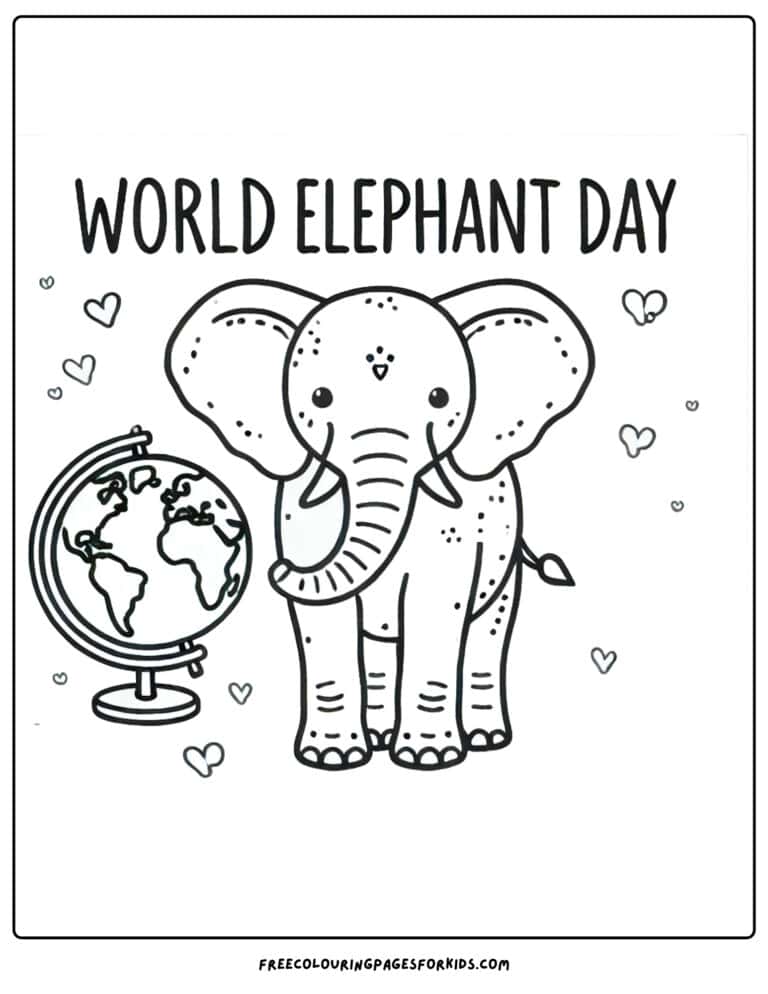 23 World Elephant Day Coloring Pages