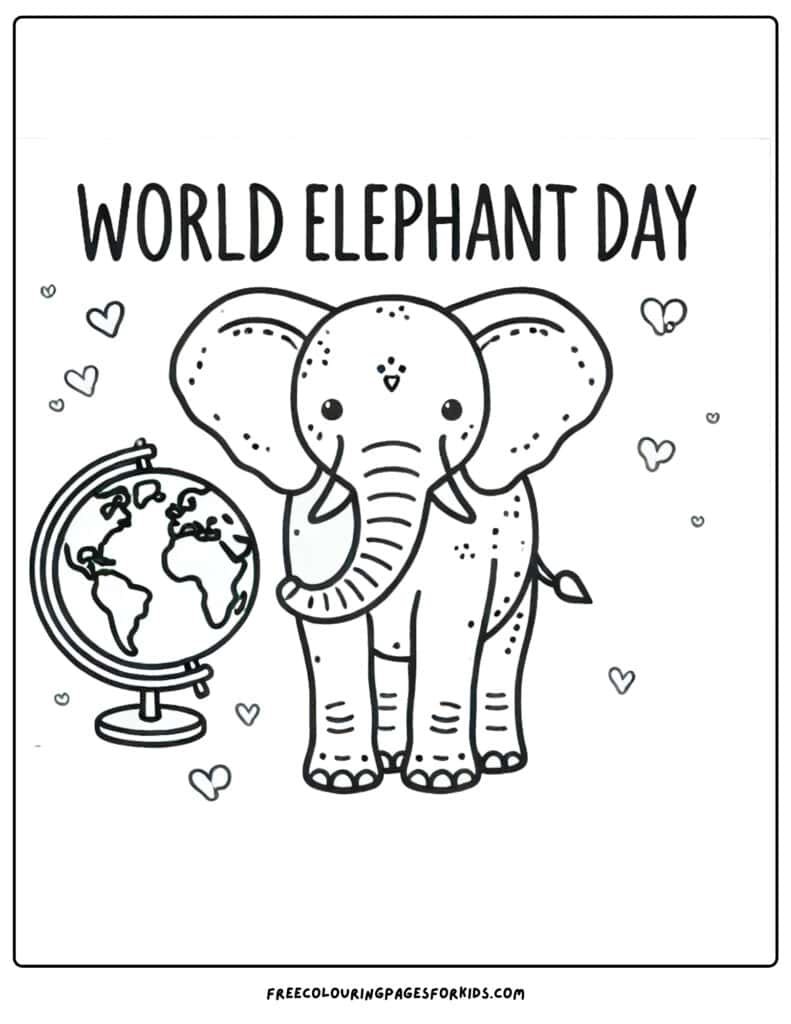 23 World Elephant Day Coloring Pages