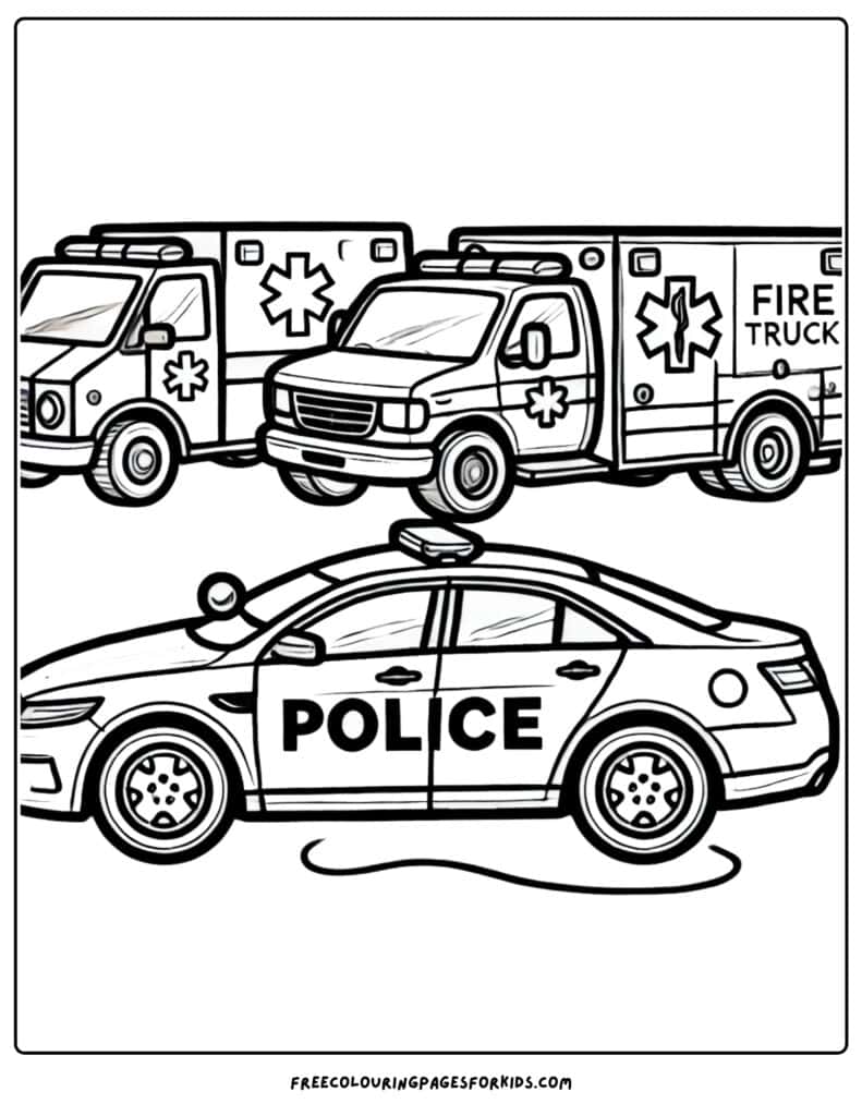 13 Police Cars Coloring Pages