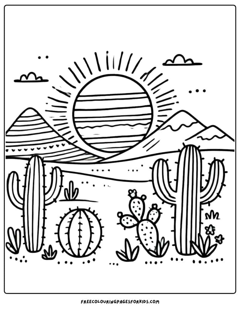 25 Desert Coloring Pages