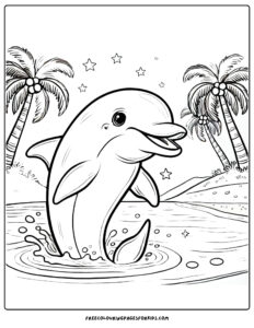 18 Dolphin Coloring Pages