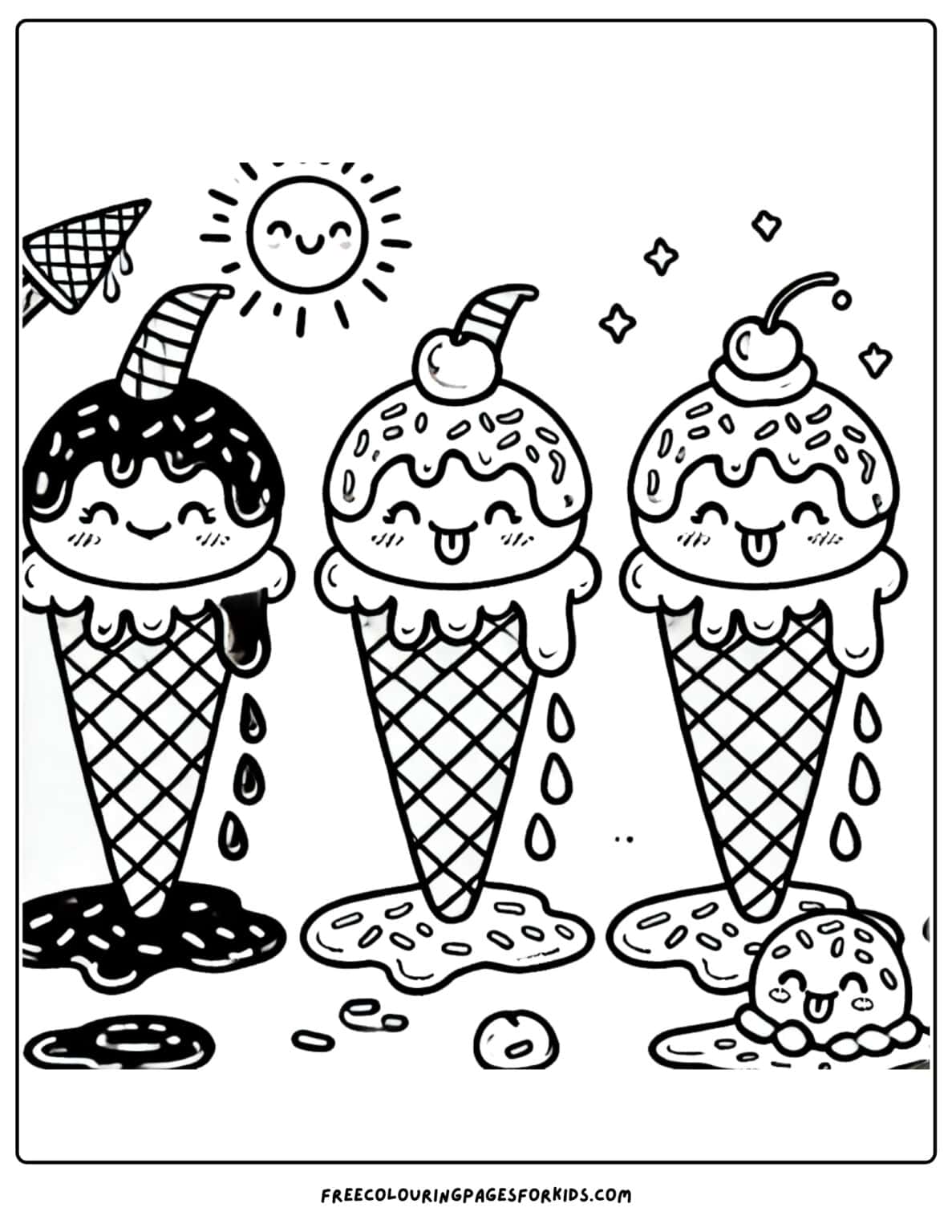 24 Ice Cream Coloring Pages