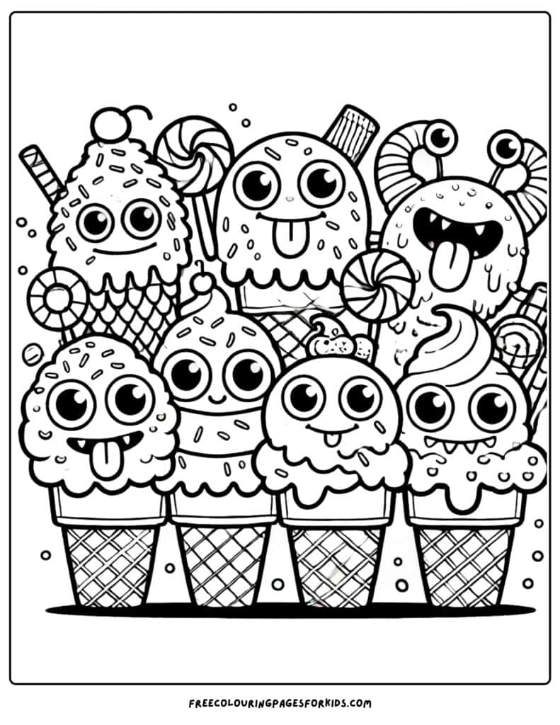 24 Ice Cream Coloring Pages