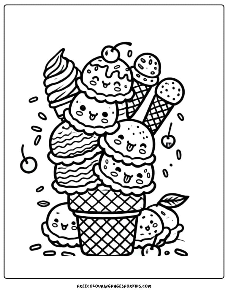 24 Ice Cream Coloring Pages