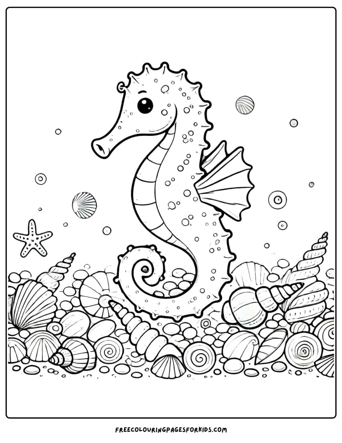 24 Seahorse Coloring Pages