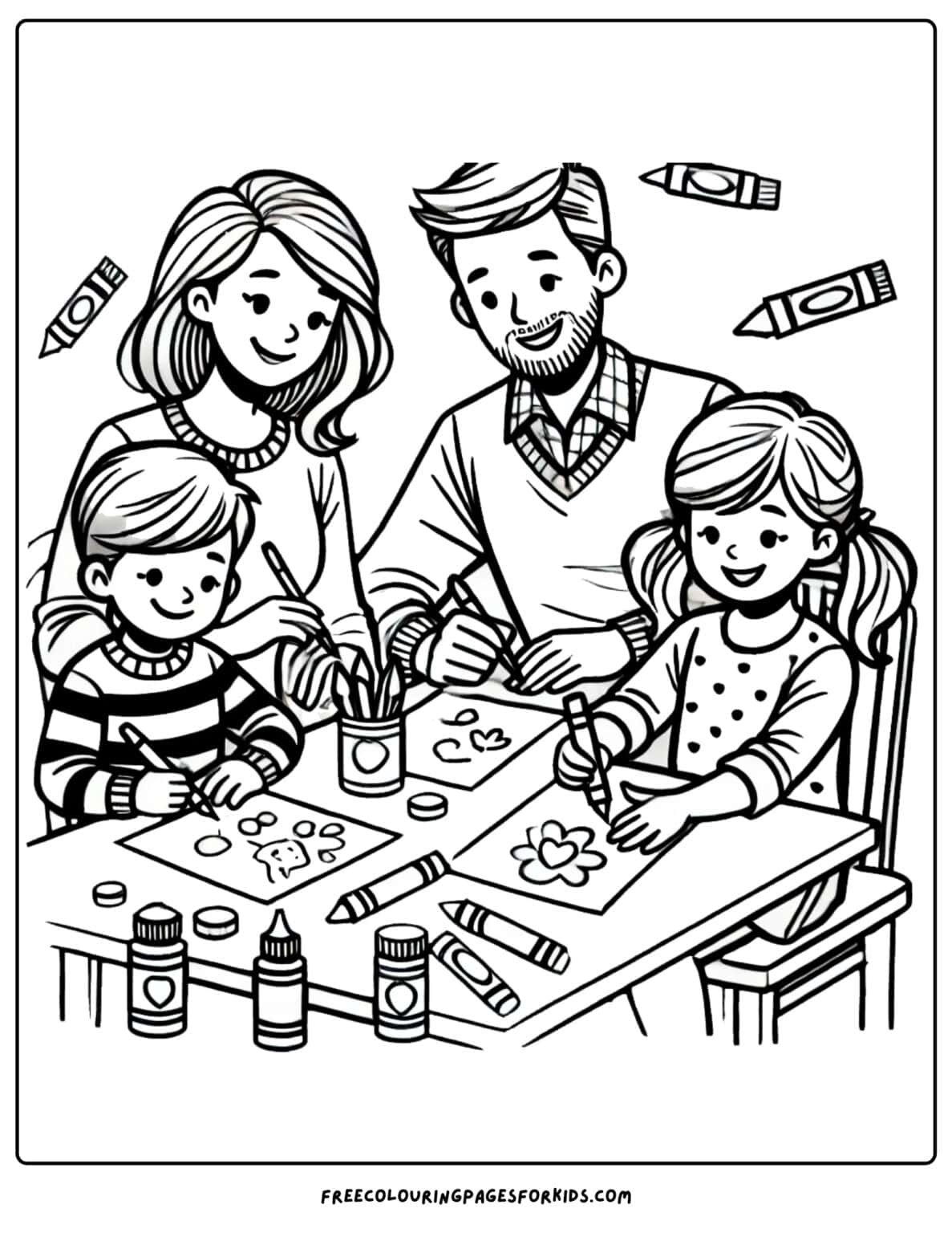 25 Family Coloring Pages