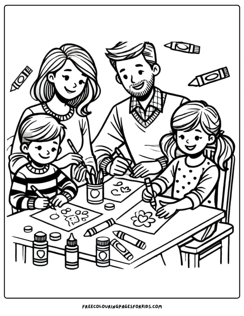 25 Family Coloring Pages