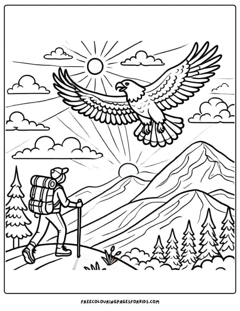 25 Hiking Coloring Pages