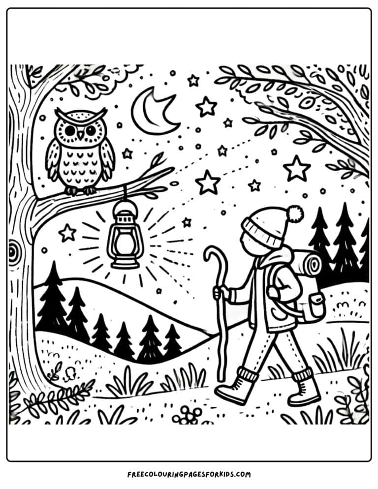 25 Hiking Coloring Pages