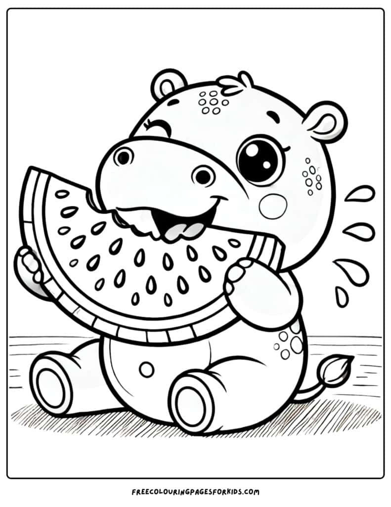 27 Hippo Coloring Pages