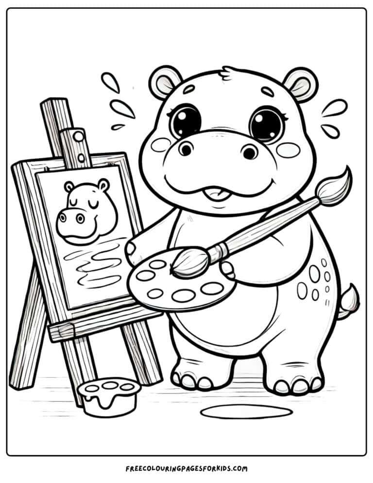 27 Hippo Coloring Pages